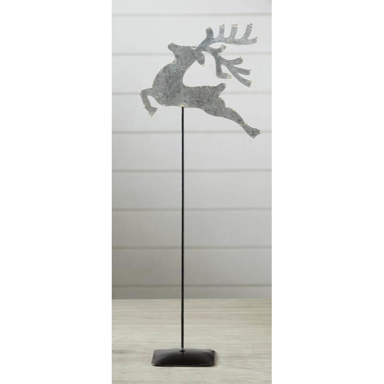 Decorative Galvanized Metal Reindeer with Base – The White House On Main